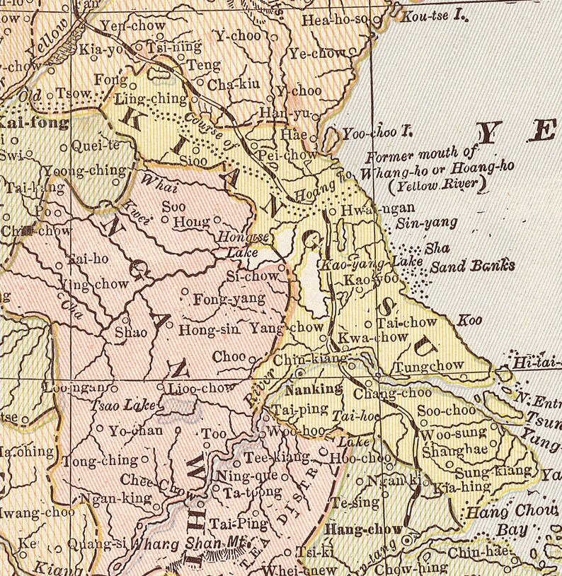 1887 China Map Reprint, Vintage China Map Reprint, 4 Large Sizes to ...