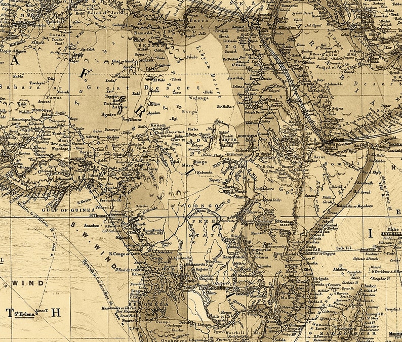 1898 World Map Reprint Mercator's Projection World Map - Etsy