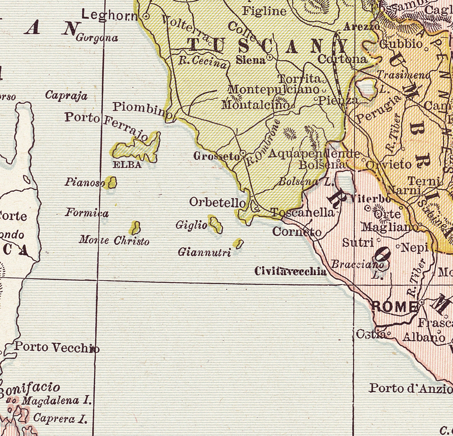 1887 Italy Map Reprint Vintage Italy Map Reprint 4 Large - Etsy