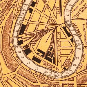 1911 Cleveland Harbor Map, Vintage Cleveland Nautical Map Reprint 6 ...