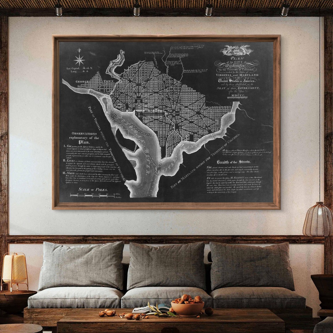 Map of Washington DC 1792 Reprint, Washington Dc/georgetown Map Reprint ...