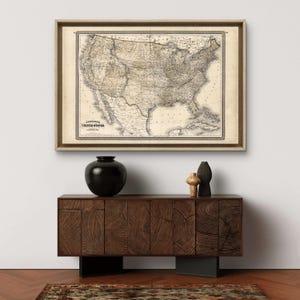 1870 United States Map Reprint - 2nd Version -man Cave Decor - 7 Sizes ...