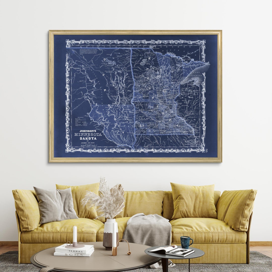 1862 Johnson's Map of Minnesota and Dakota Territory Map Reprint - 3 ...
