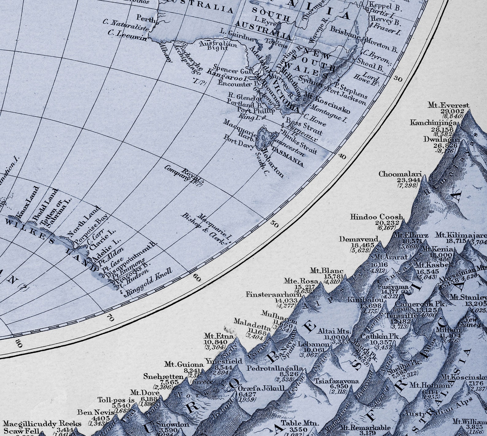 1879 World Map Reprint Blue Nursery Edition Printed on Fine - Etsy