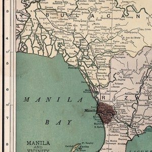 1912 Philippines Map Reprint, Philippines Decor/gift 6 L/XL Sizes up to ...