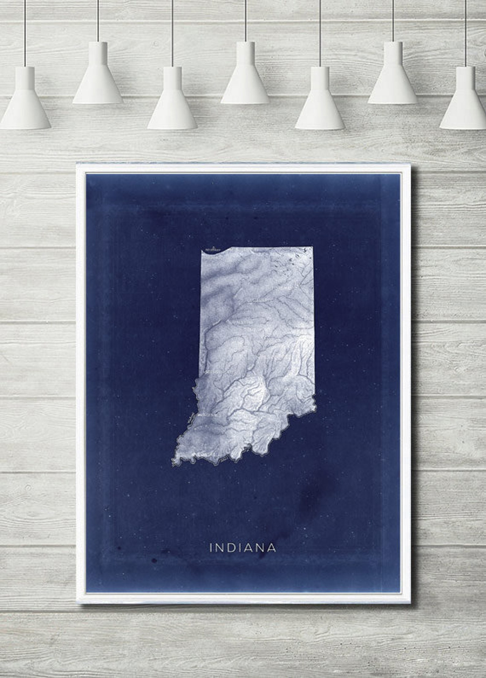 Indiana Relief Map Reprint, Vintage Indiana Map Reprint - 6 Large/xl ...