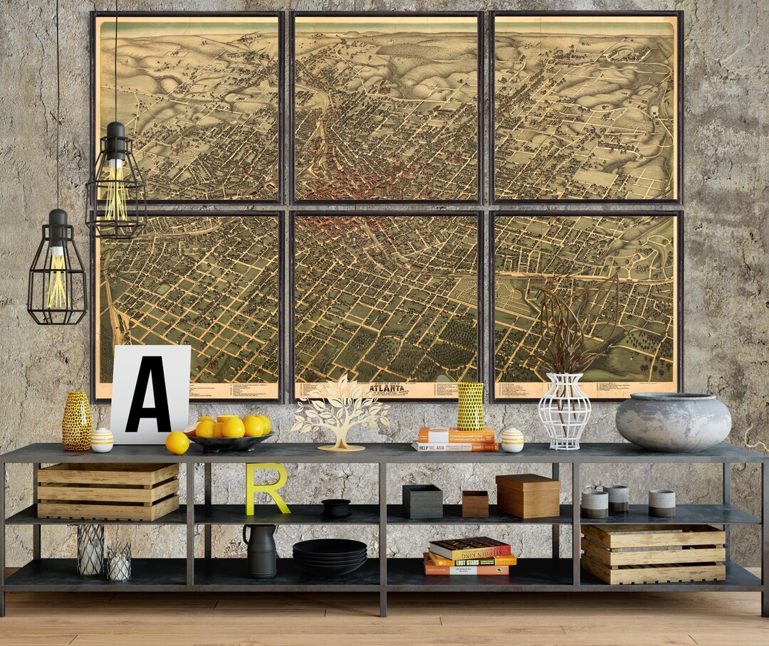 Map of Atlanta 1892, Vintage Atlanta, GA Map Reprint - 6 Sizes up to ...