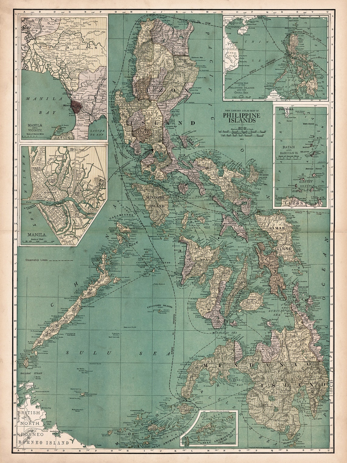 1912 Philippines Map Reprint Philippines Decor/gift 6 L/XL | Etsy