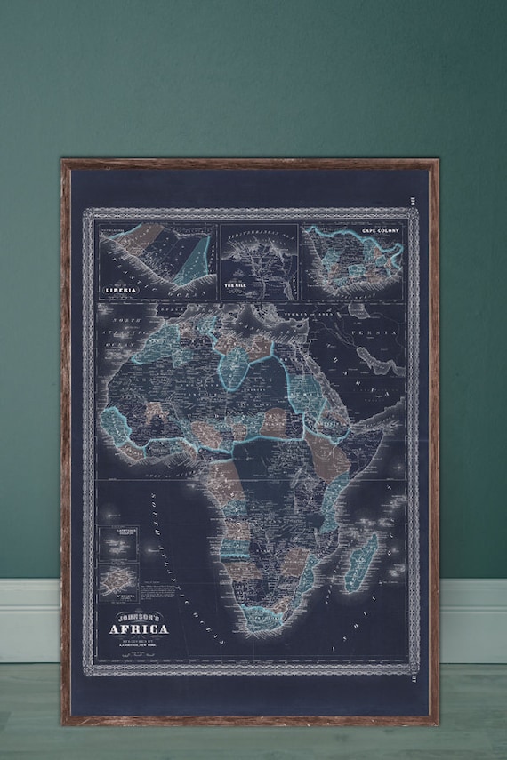 1870 Africa Map Reprint Vintage Johnson's Africa Map - Etsy