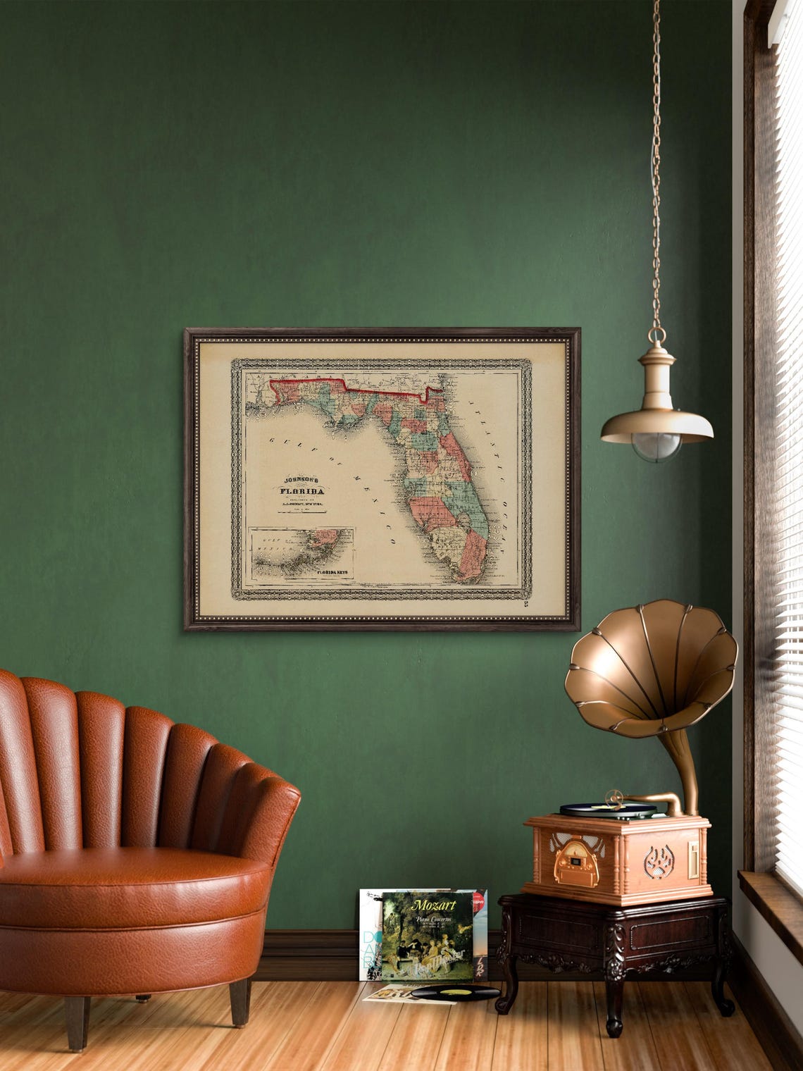 1870 Johnson's Map of Florida Reprint, Vintage Florida Map Reprint - 4 ...