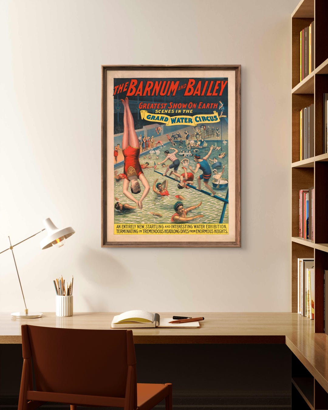 1895 Water Circus Ad Reprint - Diving Poster- Retro Circus Decor - 4 ...