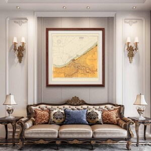 1911 Cleveland Harbor Map, Vintage Cleveland Nautical Map Reprint 6 ...