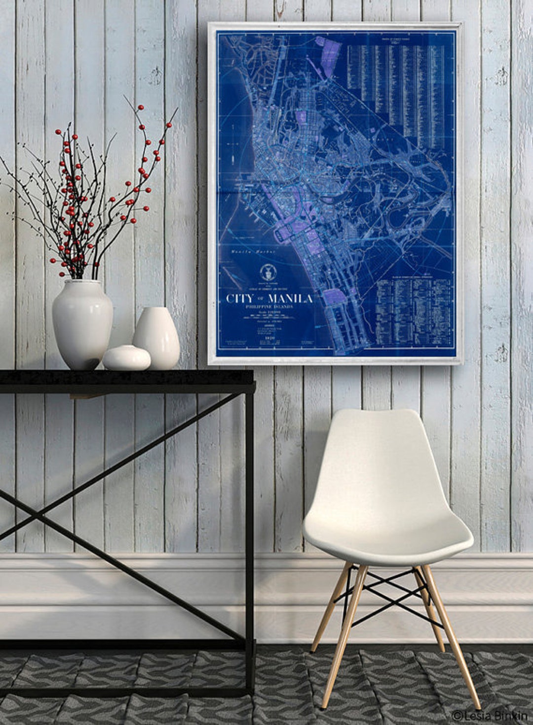 1920 Manila Map Reprint, Vintage Manila philippines Map Reprint 3 Color ...