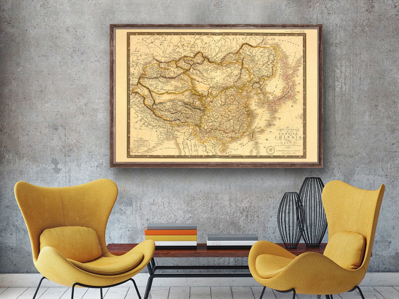 1836 Chinese Empire and Japan Map Vintage China Map Reprint - Etsy