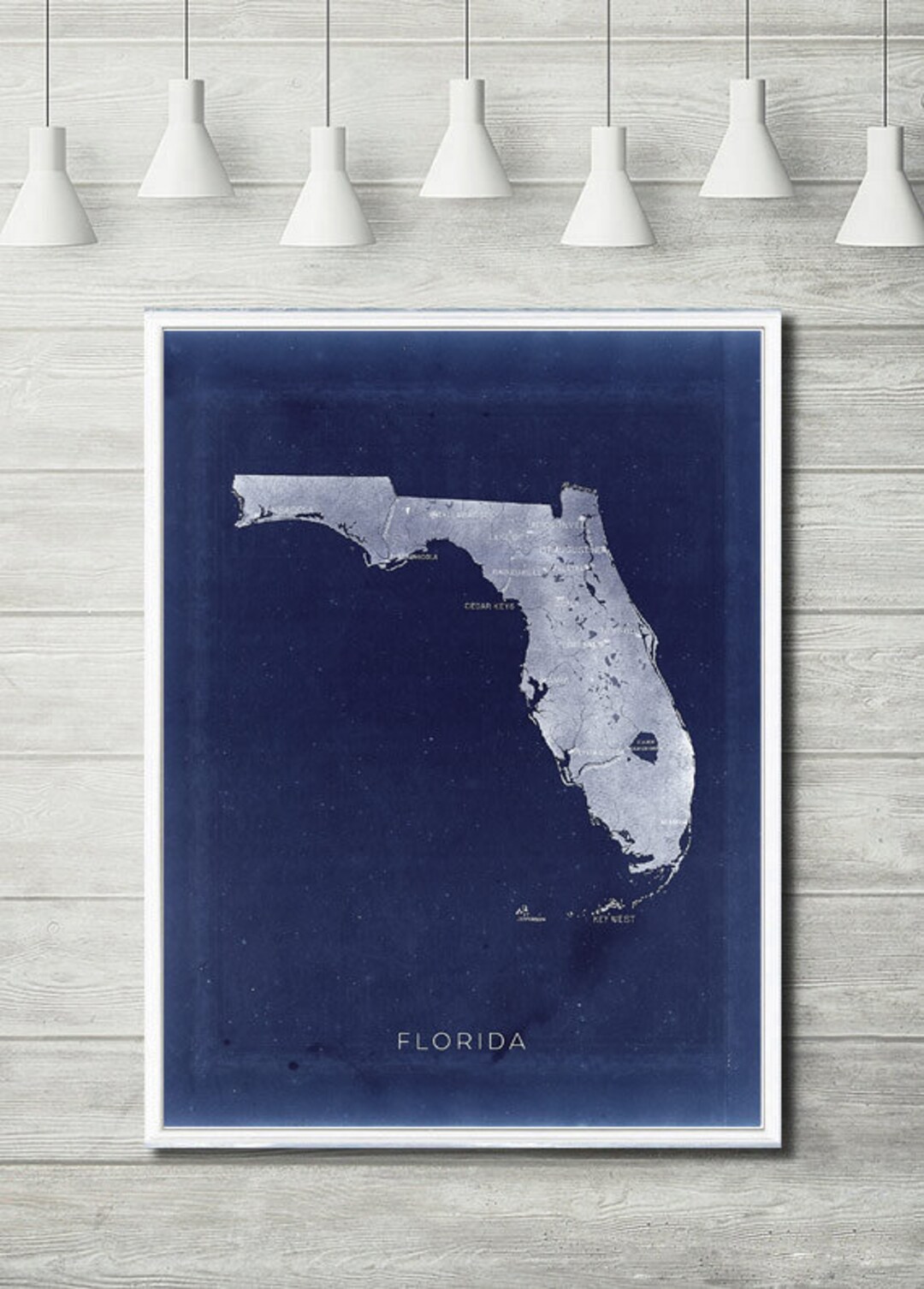 Florida Relief Map Reprint, Vintage Florida Map Reprint 6 Large/xl ...