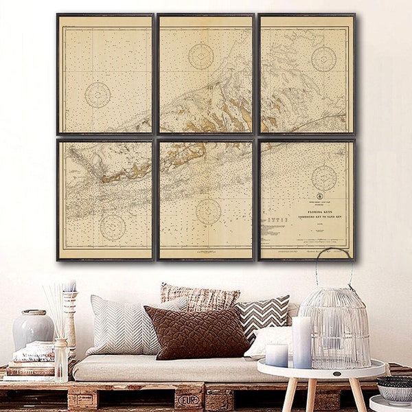 Florida Keys Map Nautical Chart - Etsy