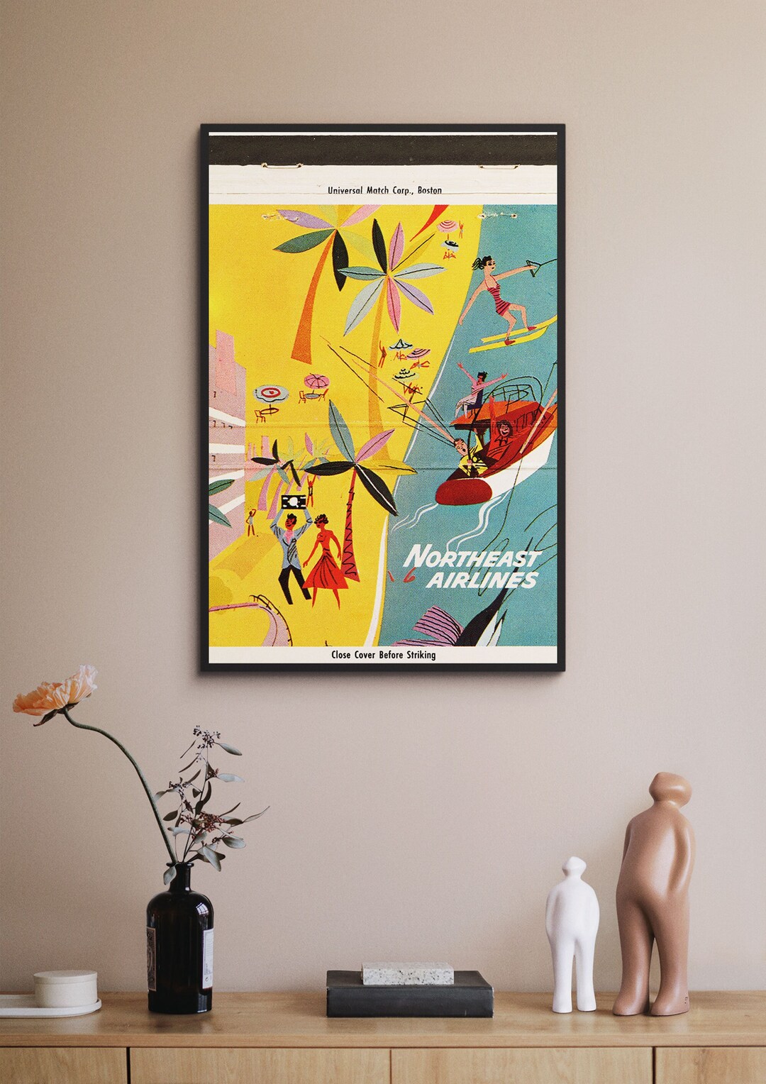 Retro Florida Beach Matchbook Reprint Retro Travel Poster Heavyweight ...