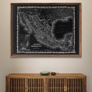 1862 Johnson's Mexico Map Reprint, Vintage Mexico Map Reprint - 3 Color ...