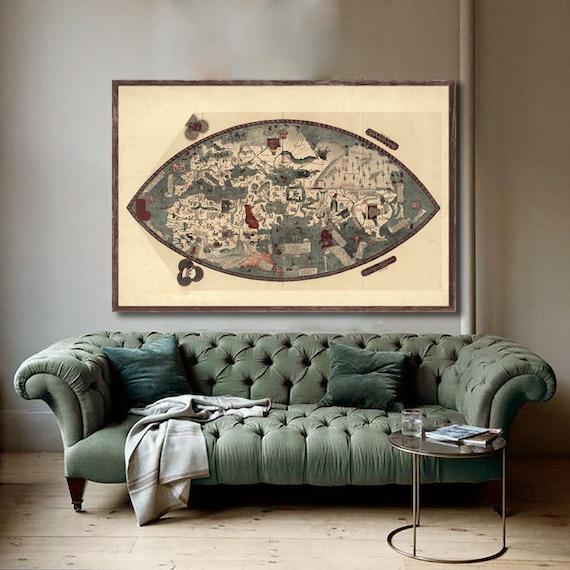 7 Genoese World Map Reprint Medieval World Map Reprint 4 | Etsy