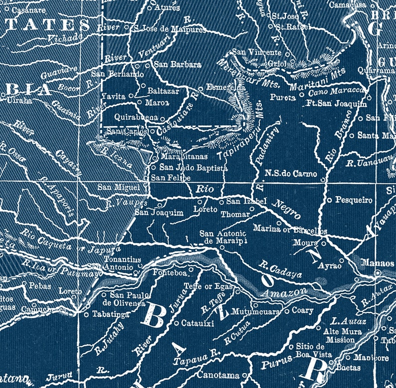1887 South America Map Reprint Vintage South America Map - Etsy