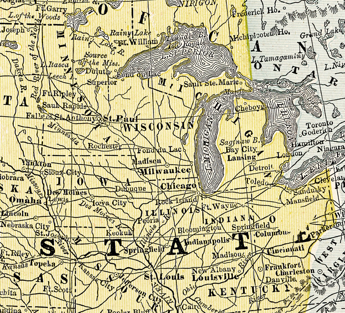 1887 USA Map Reprint Vintage USA Time Zone Map Reprint 4 - Etsy