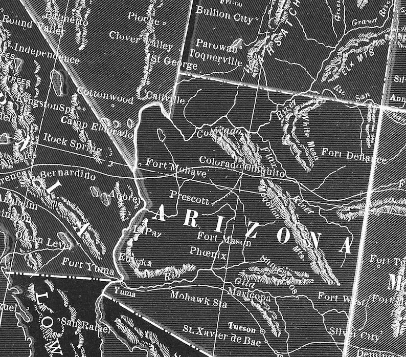 1887 USA Map Reprint - Americana Map Decor - Map Lovers Gift - 4 Sizes ...