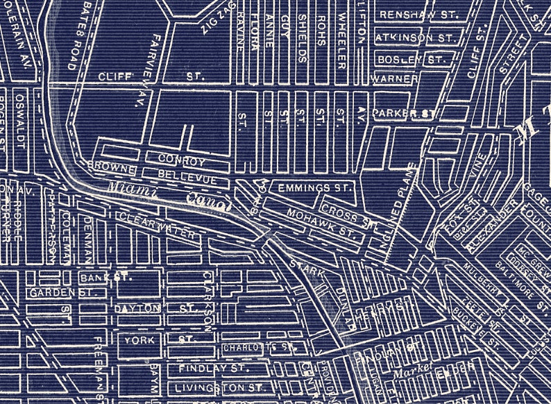 1887 Cincinnati Map Reprint - Vintage Cincinnati Map Reprint 4 Large/xl ...
