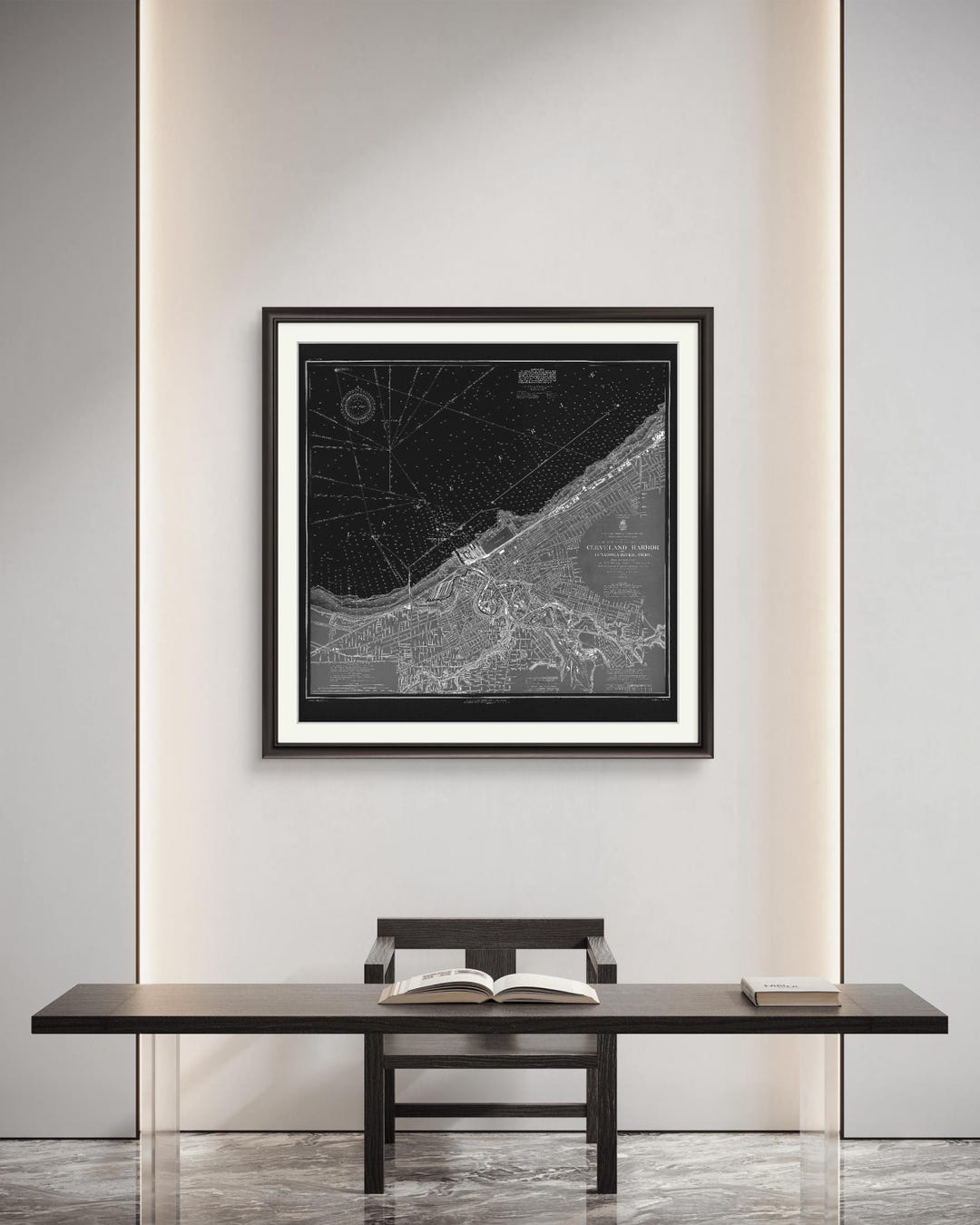 1911 Cleveland Harbor Map, Vintage Cleveland Nautical Map Reprint 6 ...