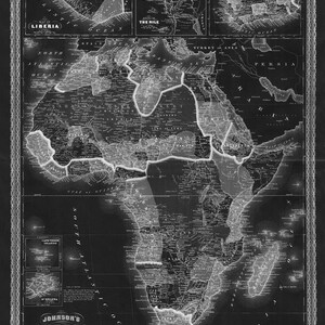 1870 Africa Map Reprint, Vintage Johnson's Africa Map Reprint - 5 Large ...