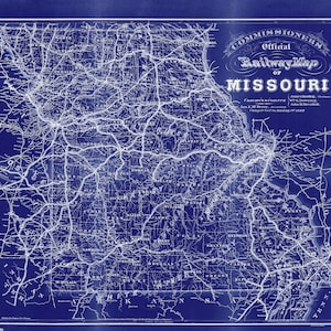 1888 Missouri Map Reprint -vintage Missouri Railroad Map Reprint - 5 ...