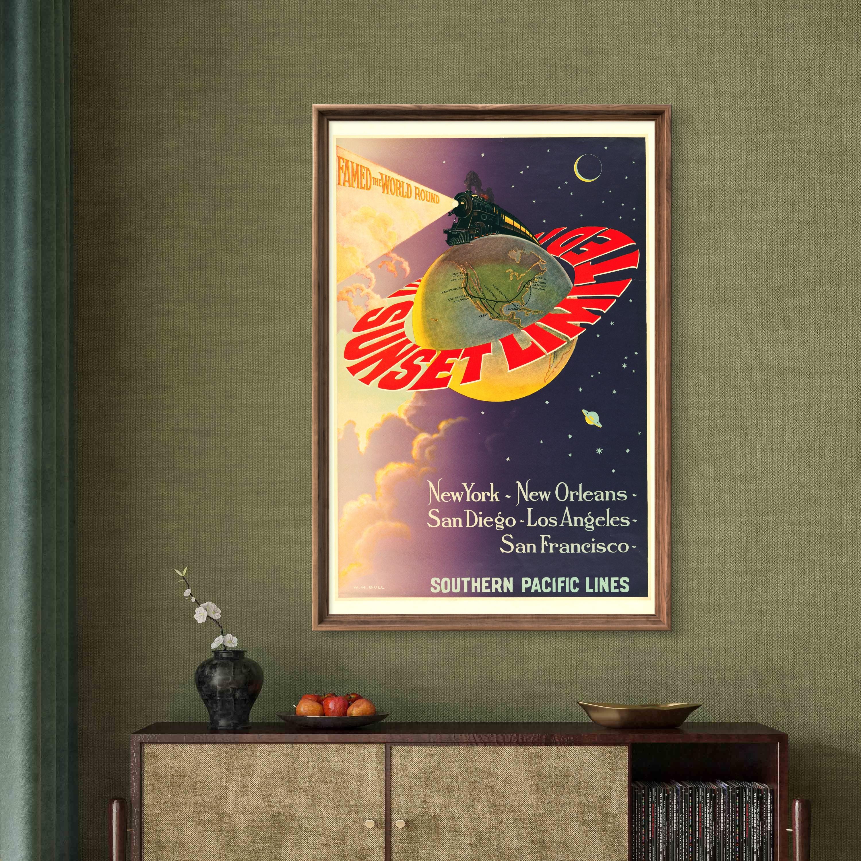 1921 Sunset Limited Train Poster Reprint- Travel Ad Poster Reprint ...