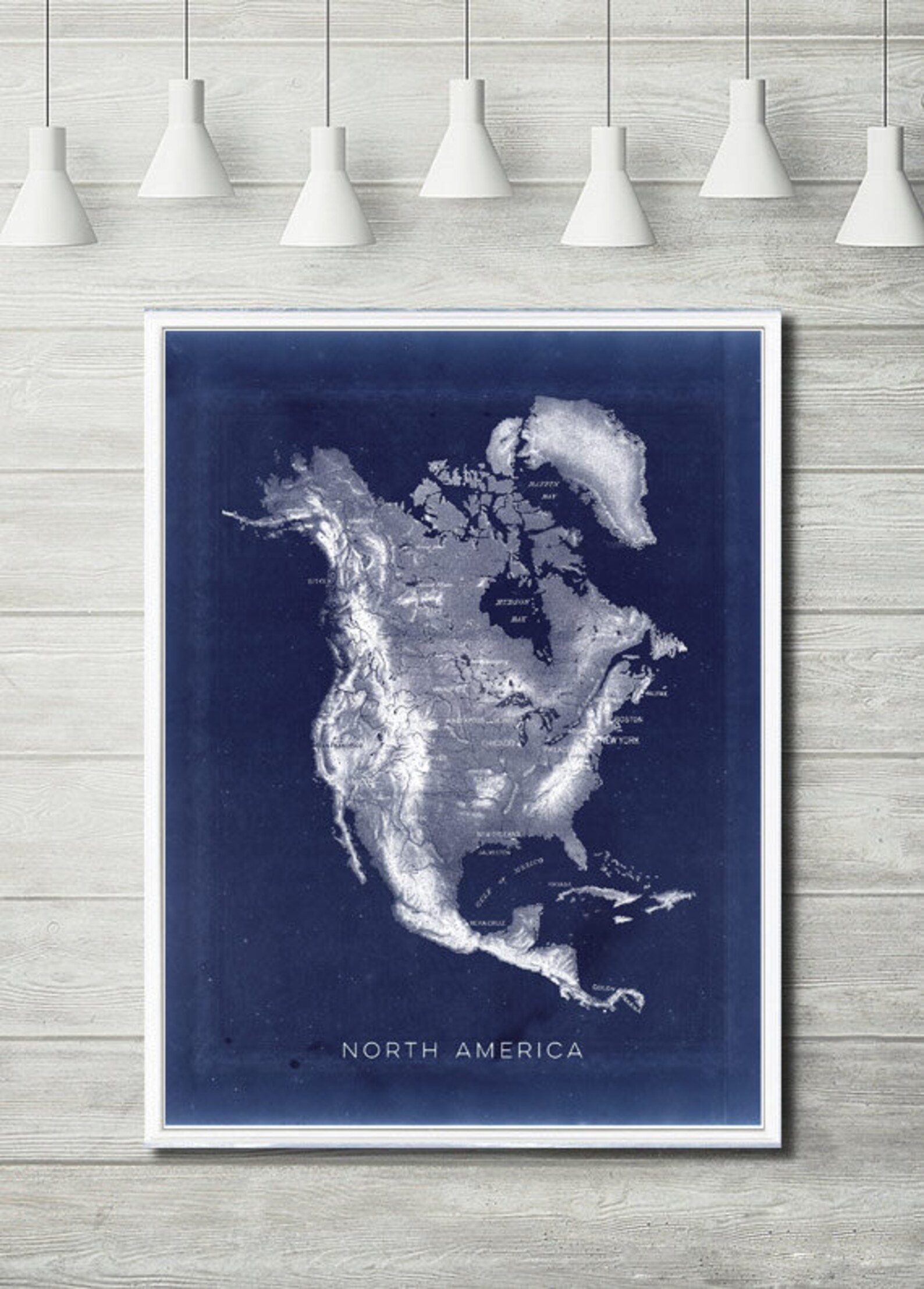 North America Relief Map Reprint Vintage North America Map | Etsy