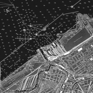1911 Cleveland Harbor Map, Vintage Cleveland Nautical Map Reprint 6 ...