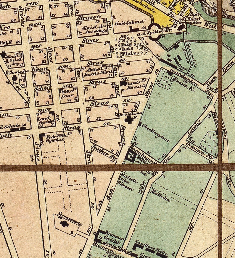1841 Berlin Map Reprint, Vintage Berlin, Germany Map Reprint - 4 Large ...