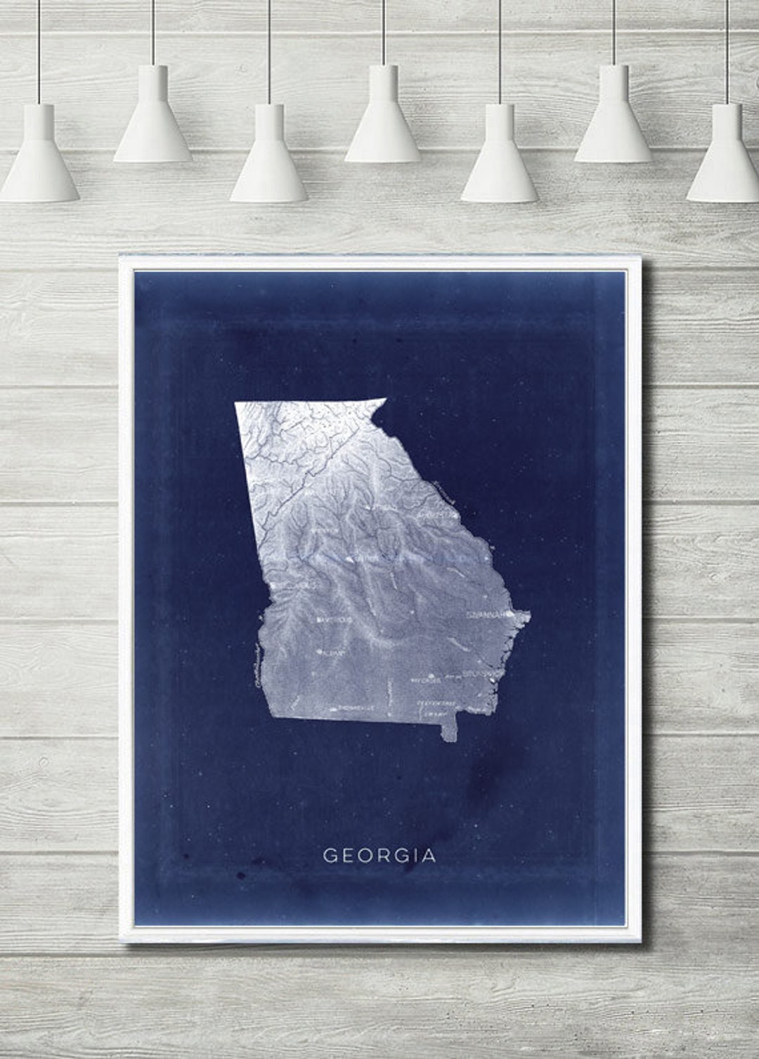 Georgia Relief Map Reprint, Vintage Georgia Map Reprint - 6 Large/xl ...