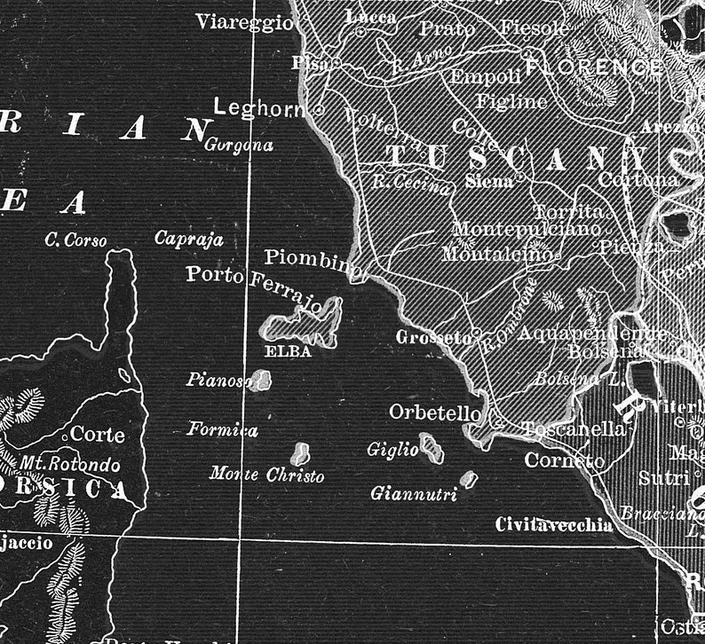 1887 Italy Map Reprint Vintage Italy Map Reprint 4 Large - Etsy