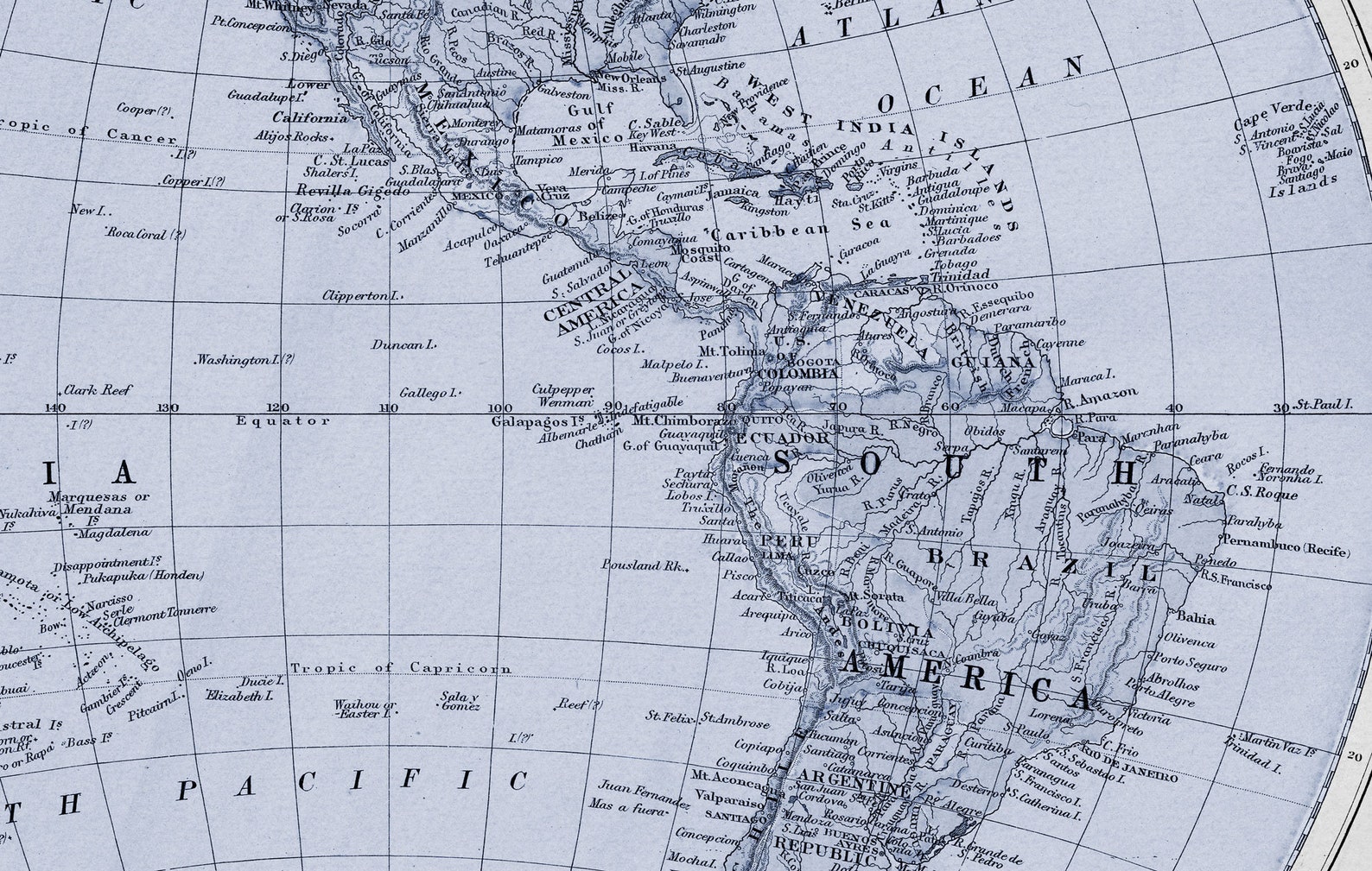 1879 World Map Reprint Blue Nursery Edition Printed on Fine - Etsy