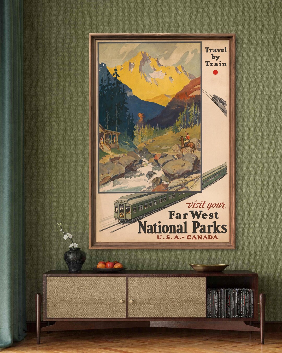 1920 Far West Parks US & Canada Train Poster Reprint on Fine Art Paper ...