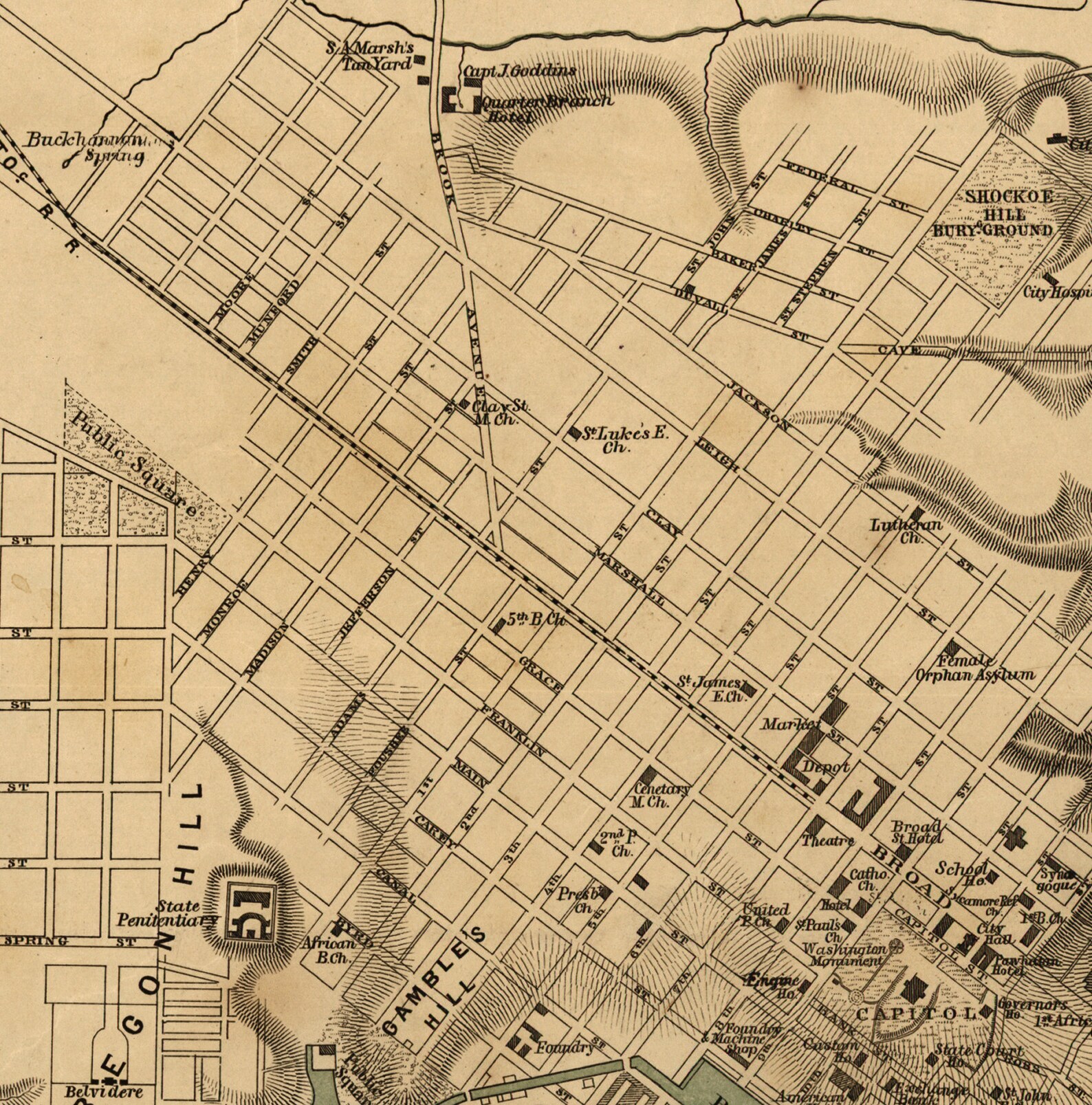 1864 Richmond VA Map Reprint Civil War Map Reprint 4 Large - Etsy