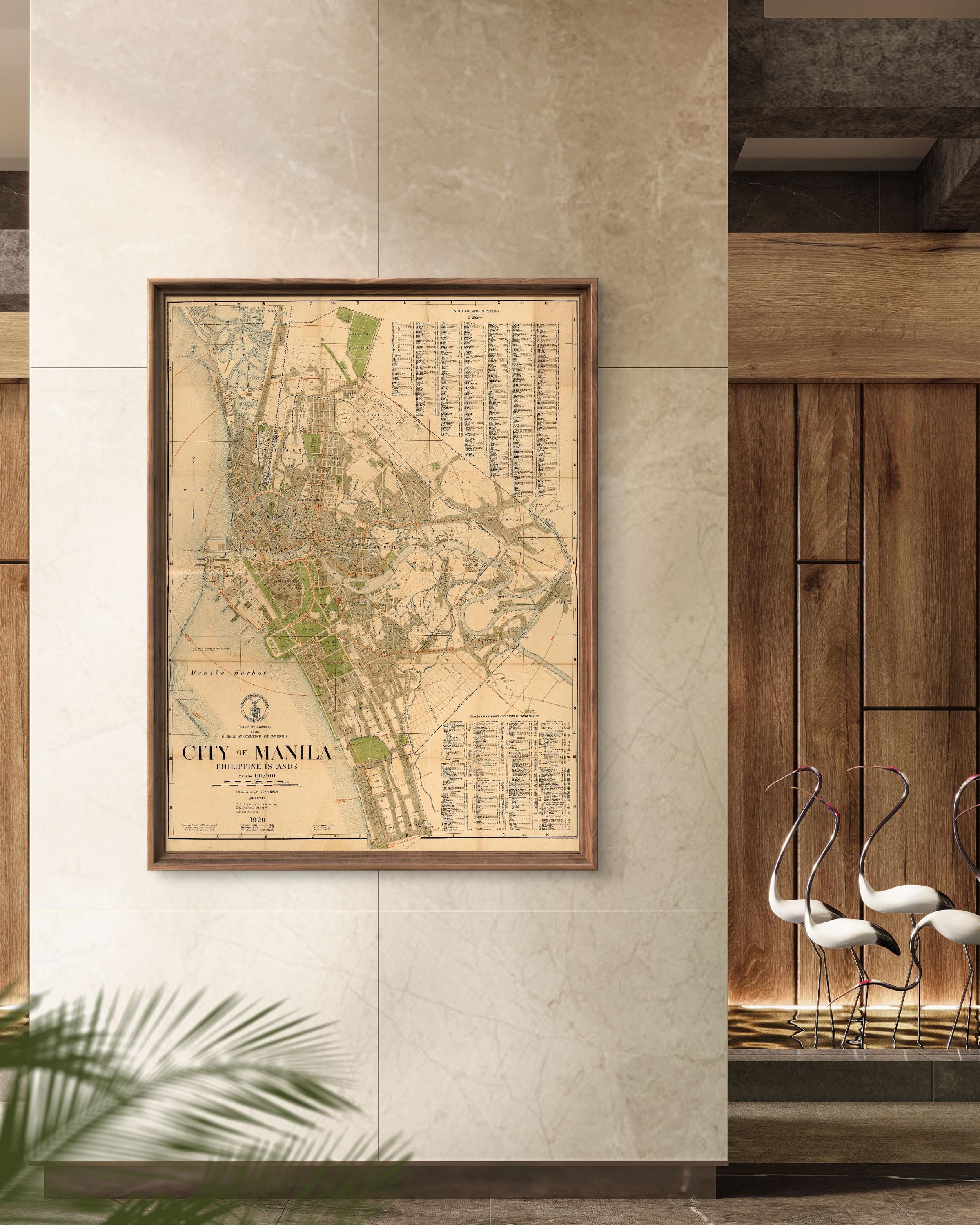 1920 Manila Map Reprint, Vintage Manila (philippines) Map Reprint - 3 ...