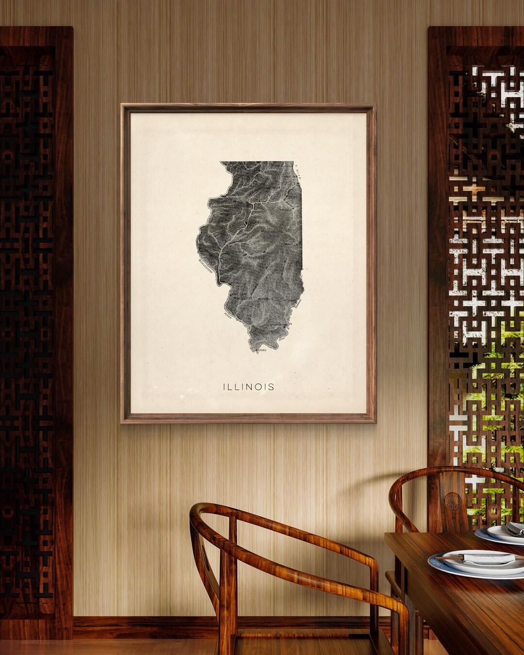 Illinois Relief Map Reprint, Vintage Illinois Map Reprint - 6 Large/xl ...