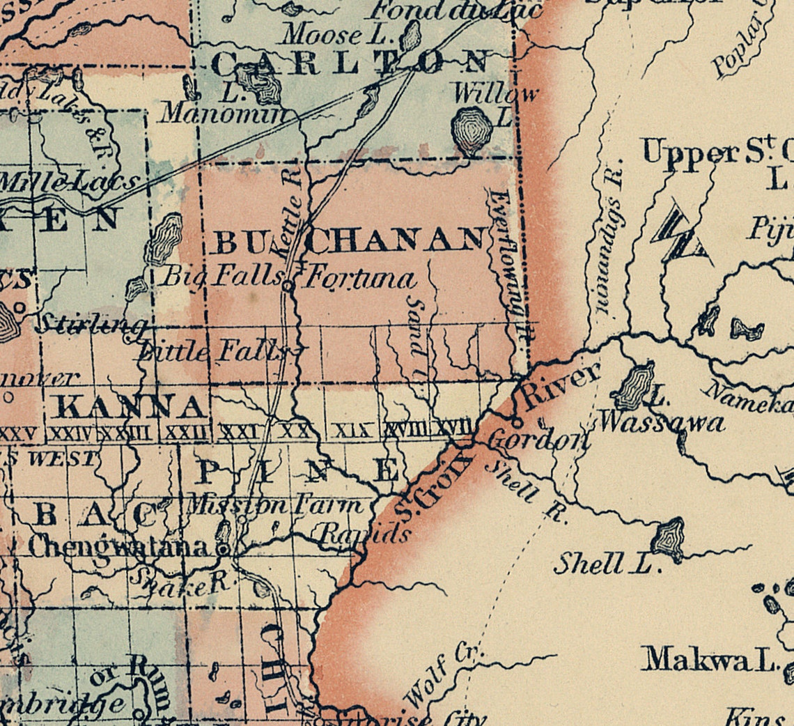 1862 Johnson's Map of Minnesota and Dakota Territory Map Reprint - 3 ...