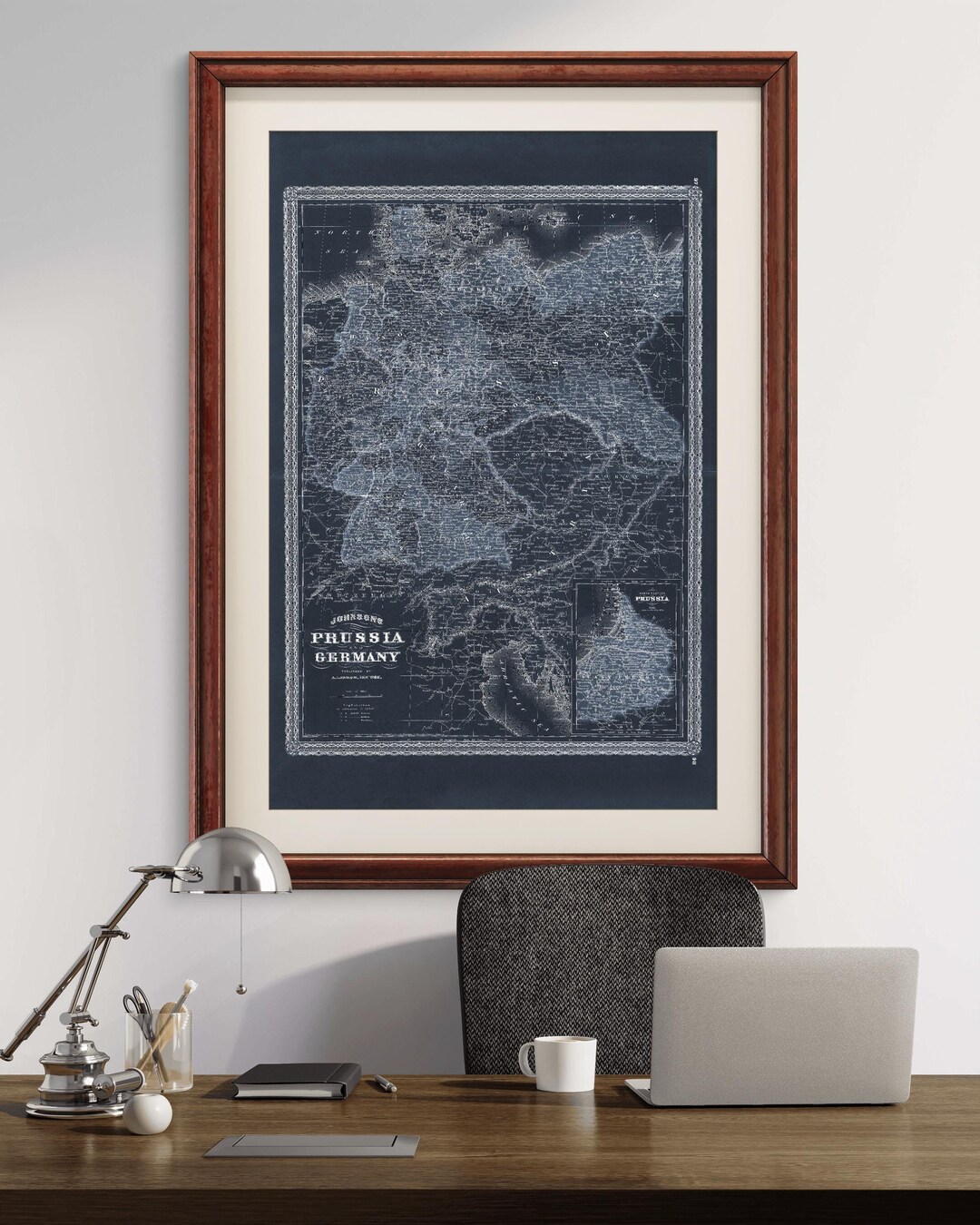 1870 Germany With Prussia Map - Germany Decor - Deutschland Map - 5 ...