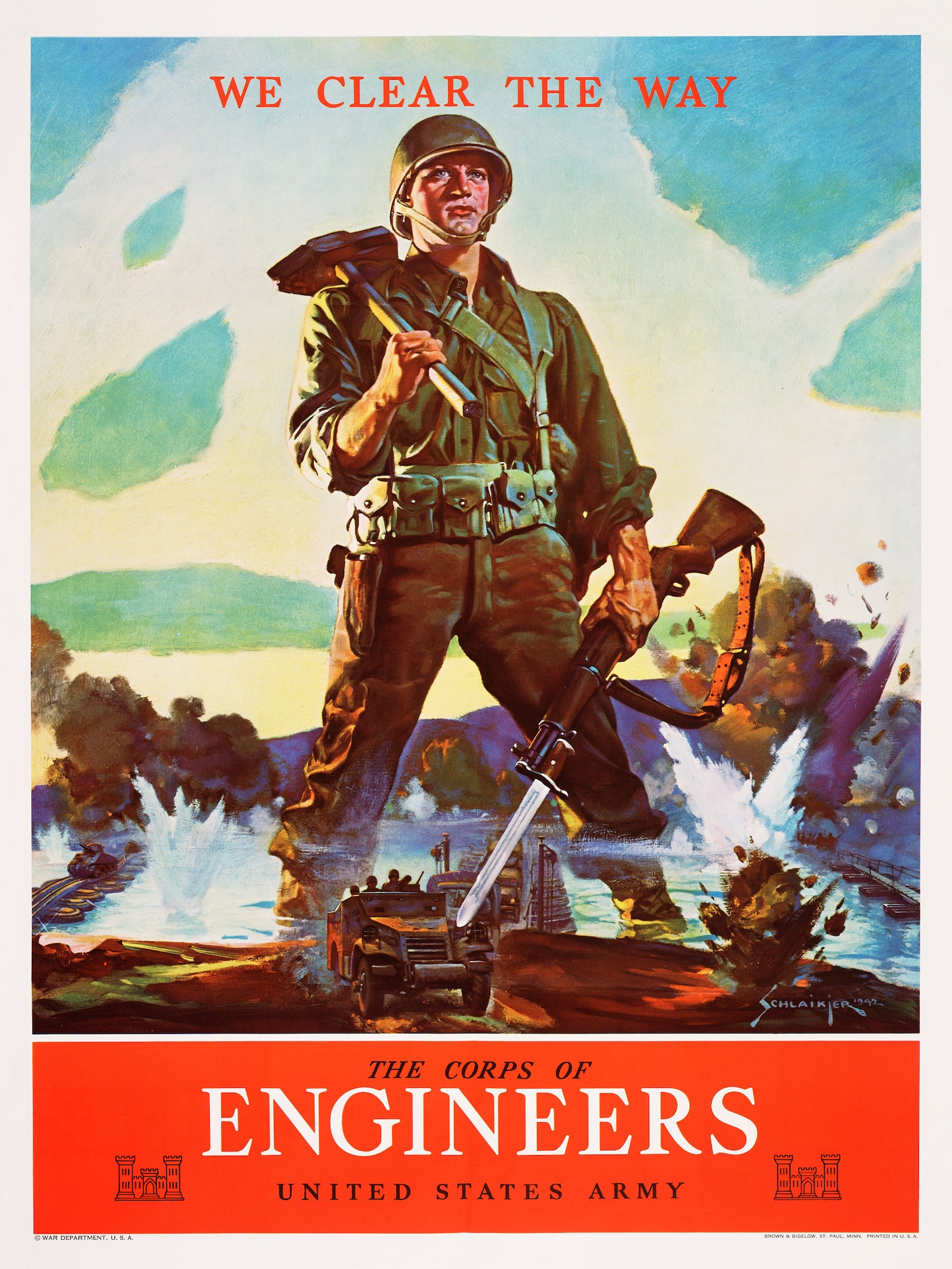 Extra-large 1942 Army Corps of Engineers Poster Reprint WWII | Etsy