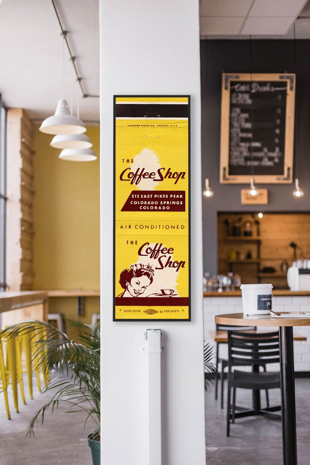 Retro Coffee Shop Matchbook Poster Retro Kitchen Decor Cafe/diner Decor ...