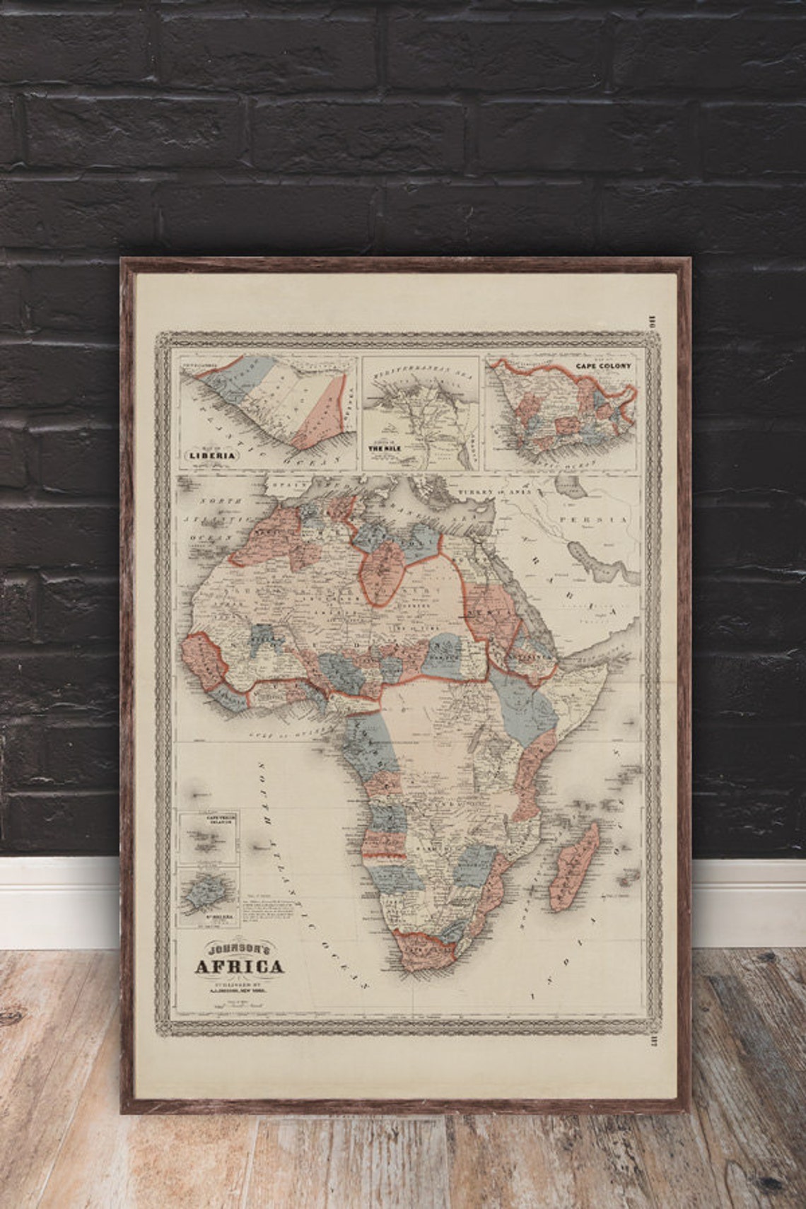 1870 Africa Map Reprint Vintage Johnson's Africa Map - Etsy