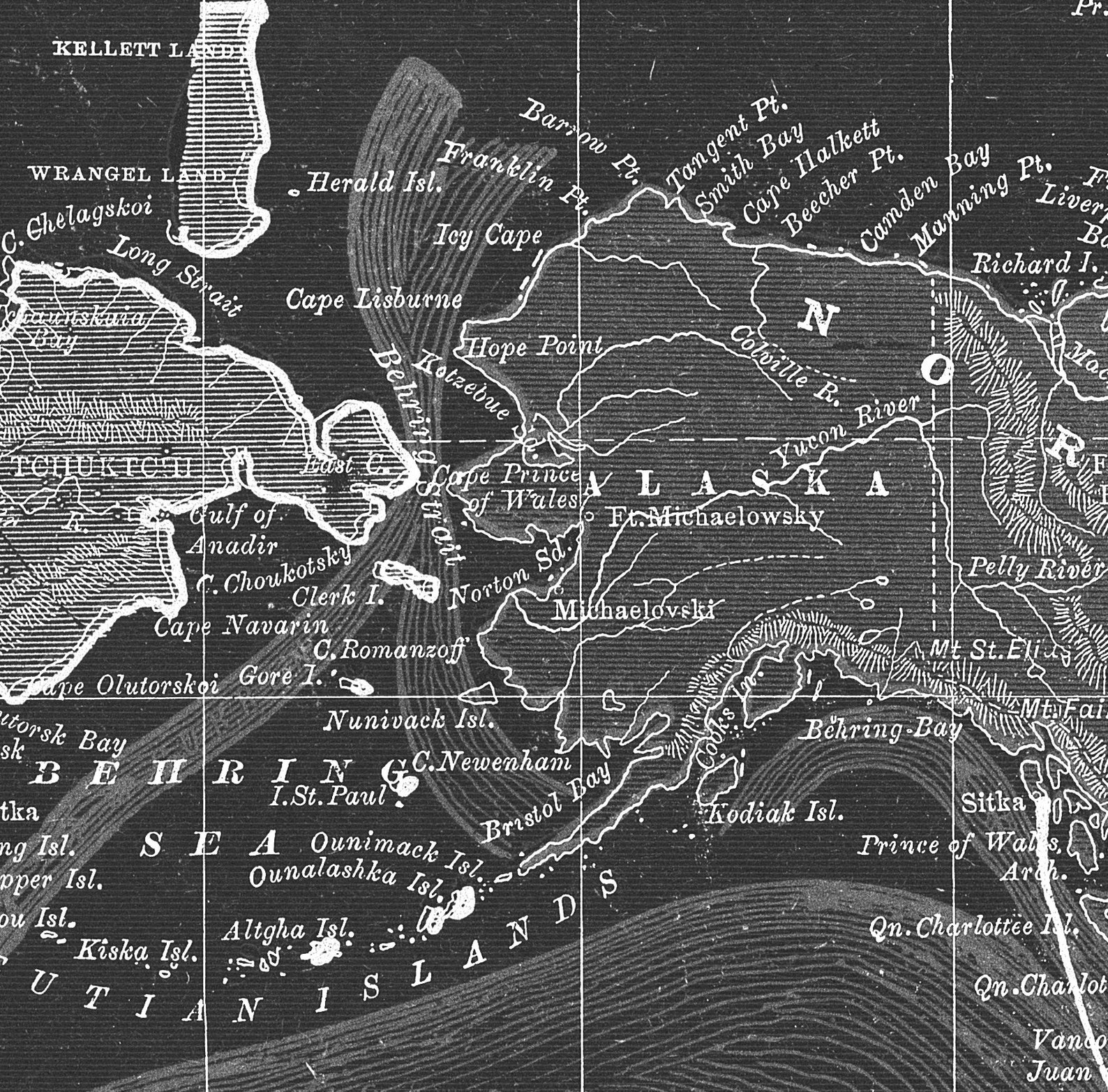 1887 World Map Reprint , Vintage Cram's "chart of the World" Map ...