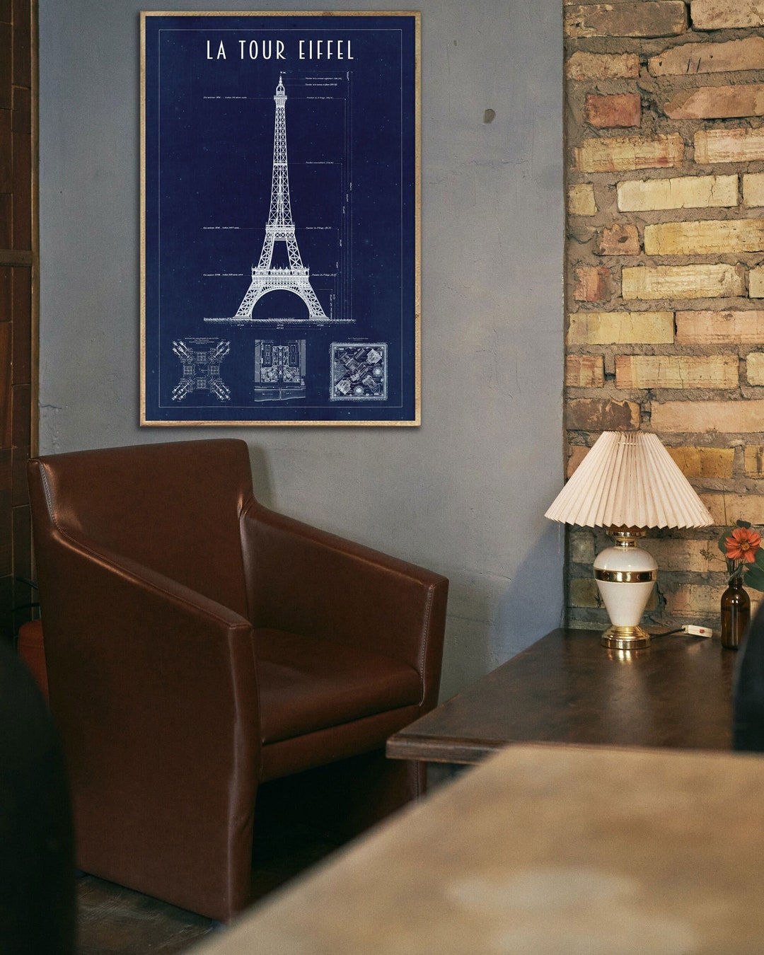 Eiffel Tower Blueprint Reprint - Eiffel Tower Poster Print - Paris ...