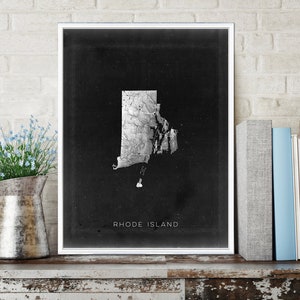 Rhode Island Relief Map Reprint, Vintage Rhode Island Map Reprint 6 ...