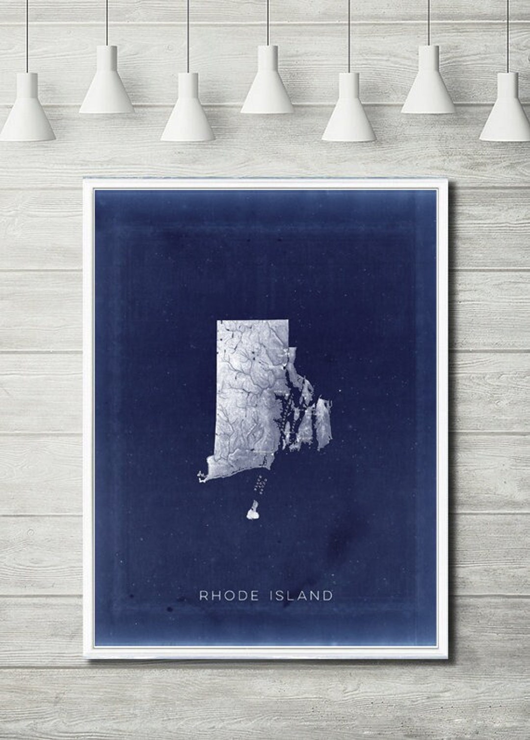 Rhode Island Relief Map Reprint, Vintage Rhode Island Map Reprint 6 ...